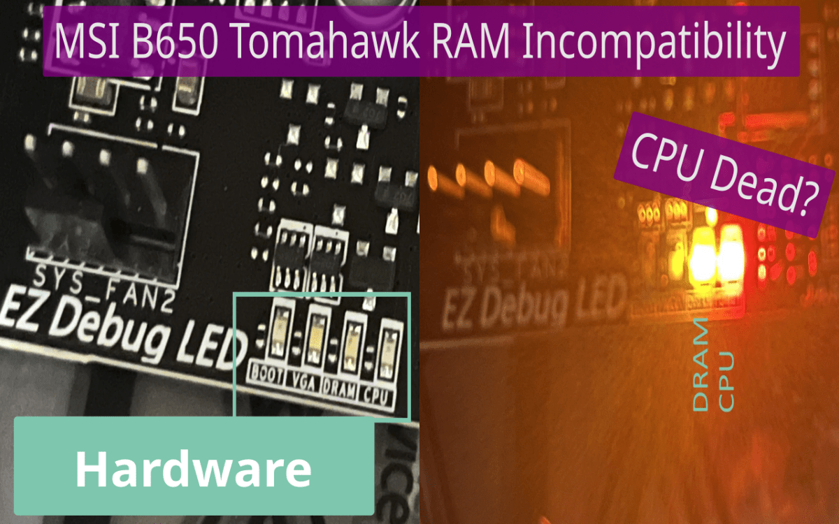 MSI B650 Tomahawk EZ Debug LED Memory and CPU Issues – Early Adopter ...